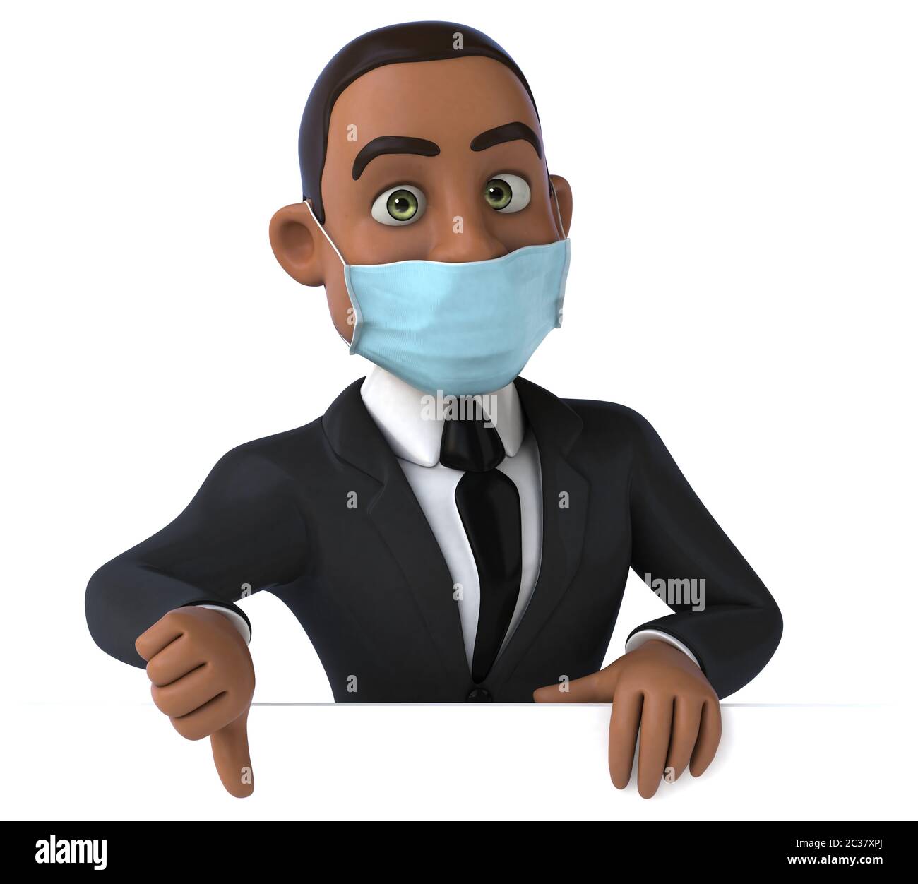 3D illustration of a cartoon character with a mask Stock Photo - Alamy