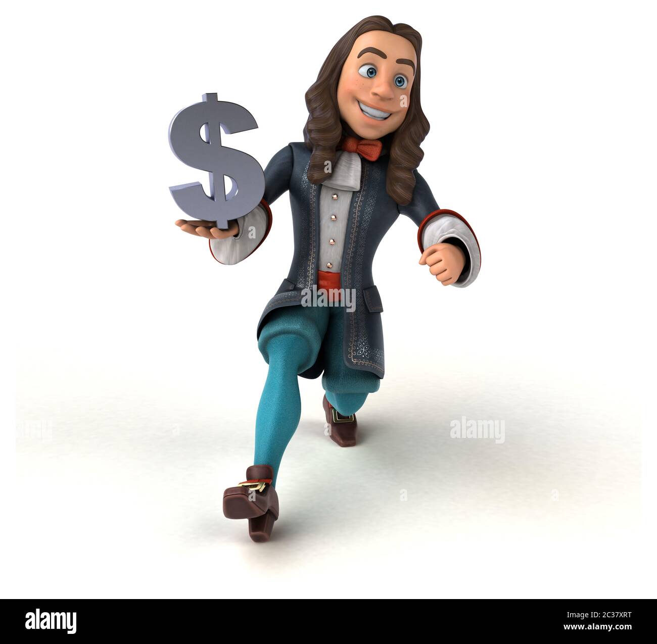 3D Illustration of a cartoon man in historical baroque costume Stock ...