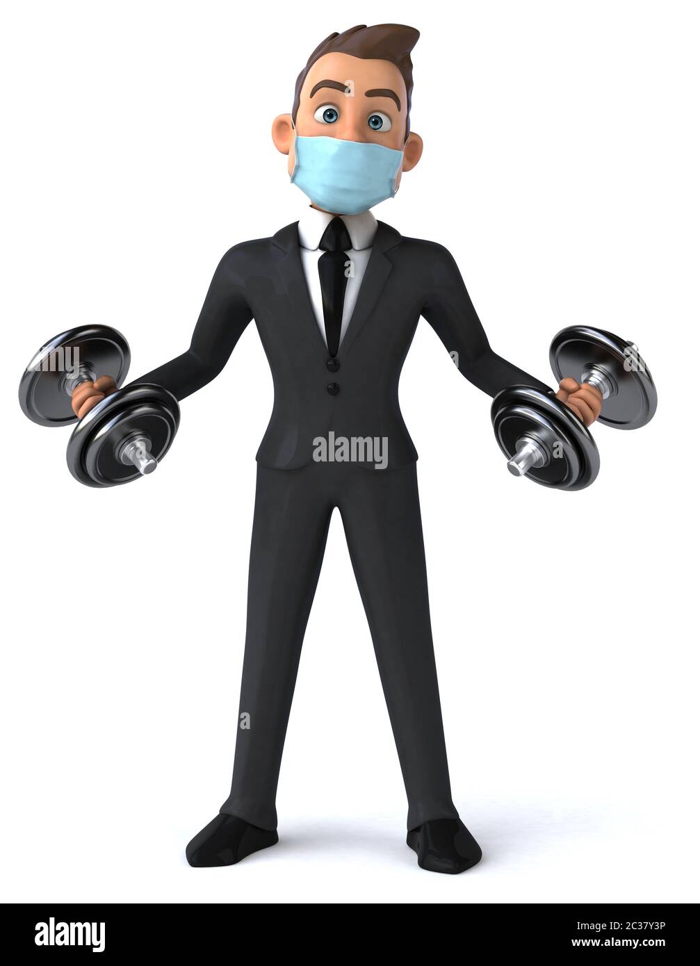 3D illustration of a cartoon character with a mask Stock Photo - Alamy