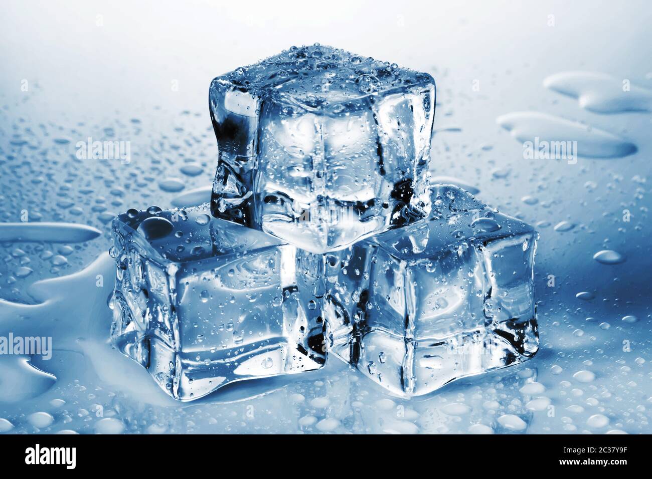 Pyramid of the melted ice cubes with drops Stock Photo - Alamy