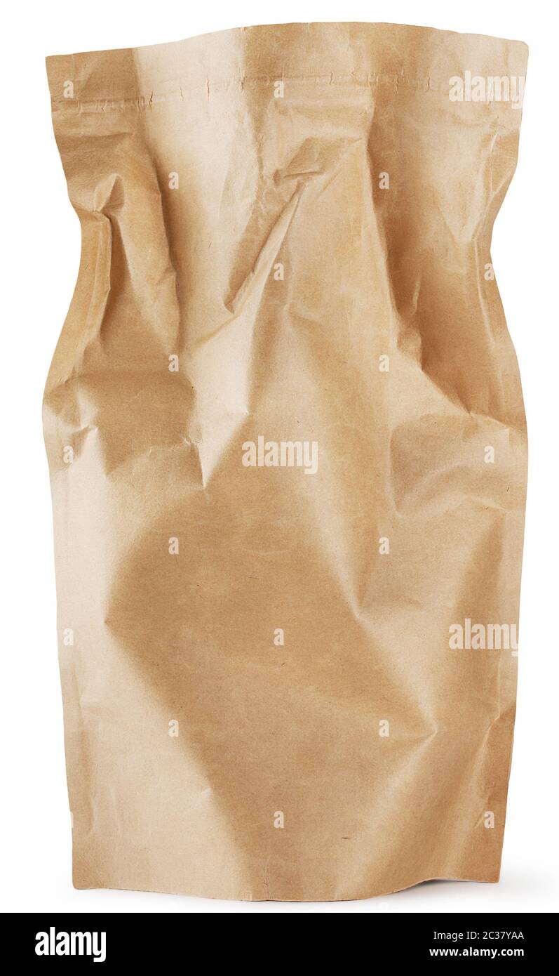 Crumpled cardboard package isolated on white background Stock Photo - Alamy