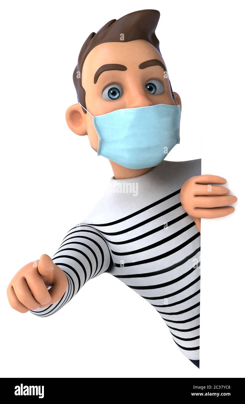 3D illustration of a cartoon character with a mask Stock Photo - Alamy