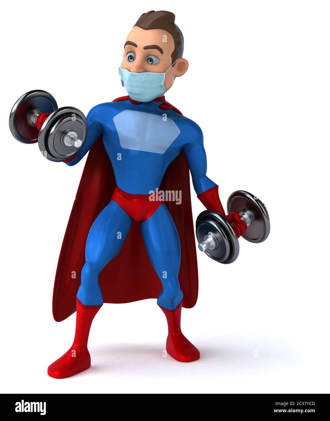 3D illustration of a cartoon character with a mask Stock Photo - Alamy