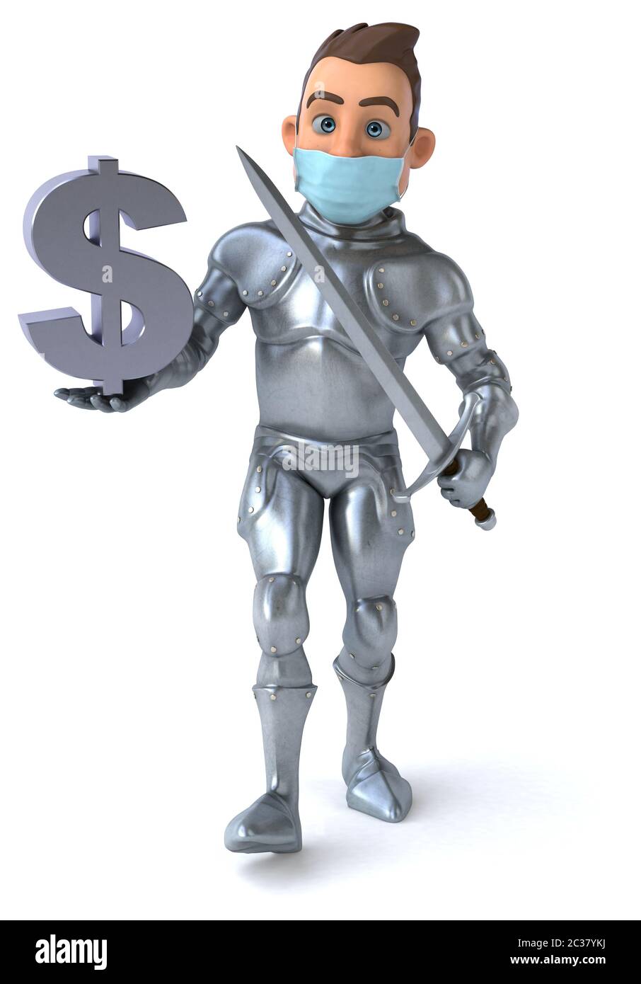 3D illustration of a cartoon character with a mask Stock Photo - Alamy