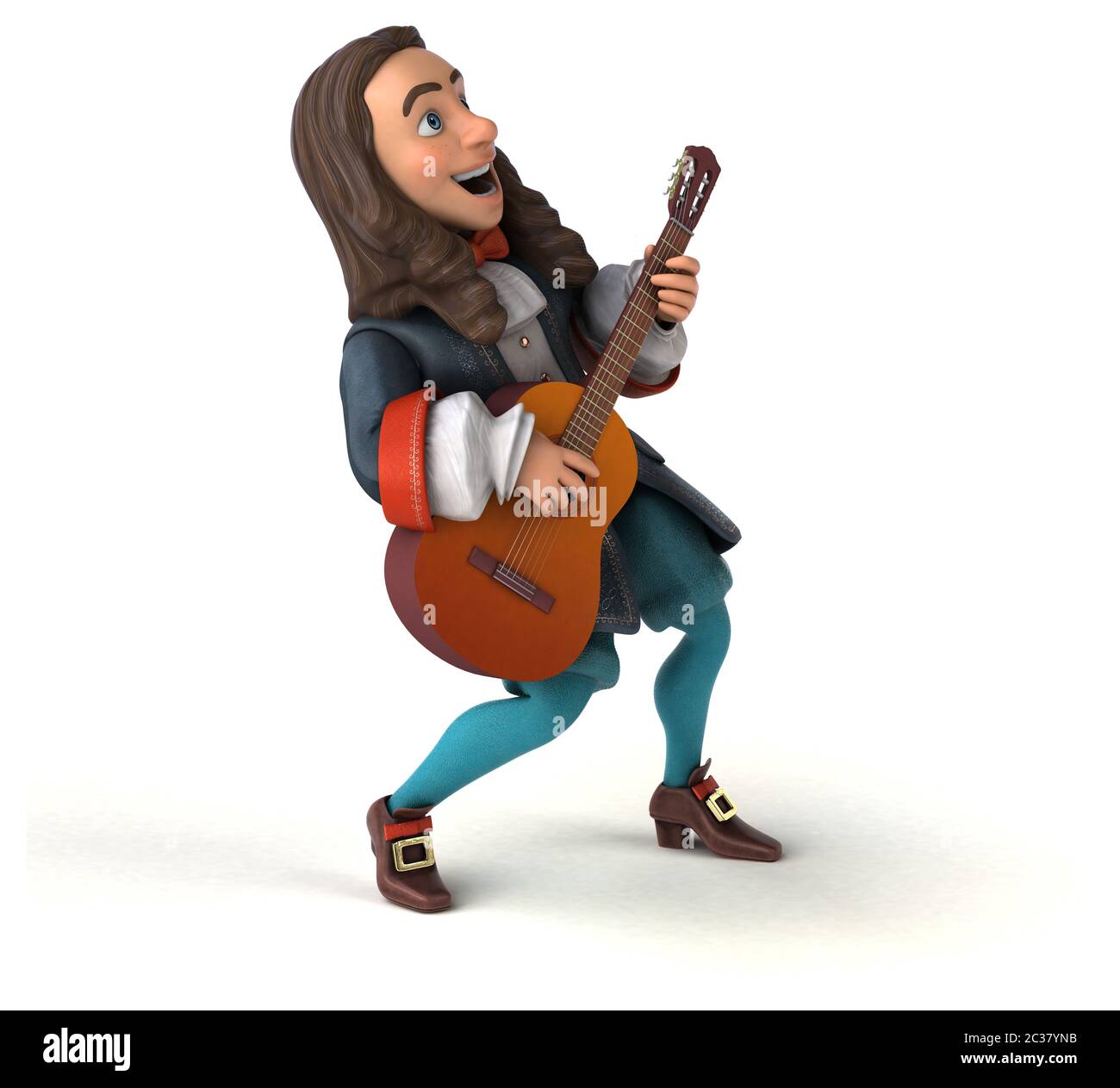 3D Illustration of a cartoon man in historical baroque costume Stock ...