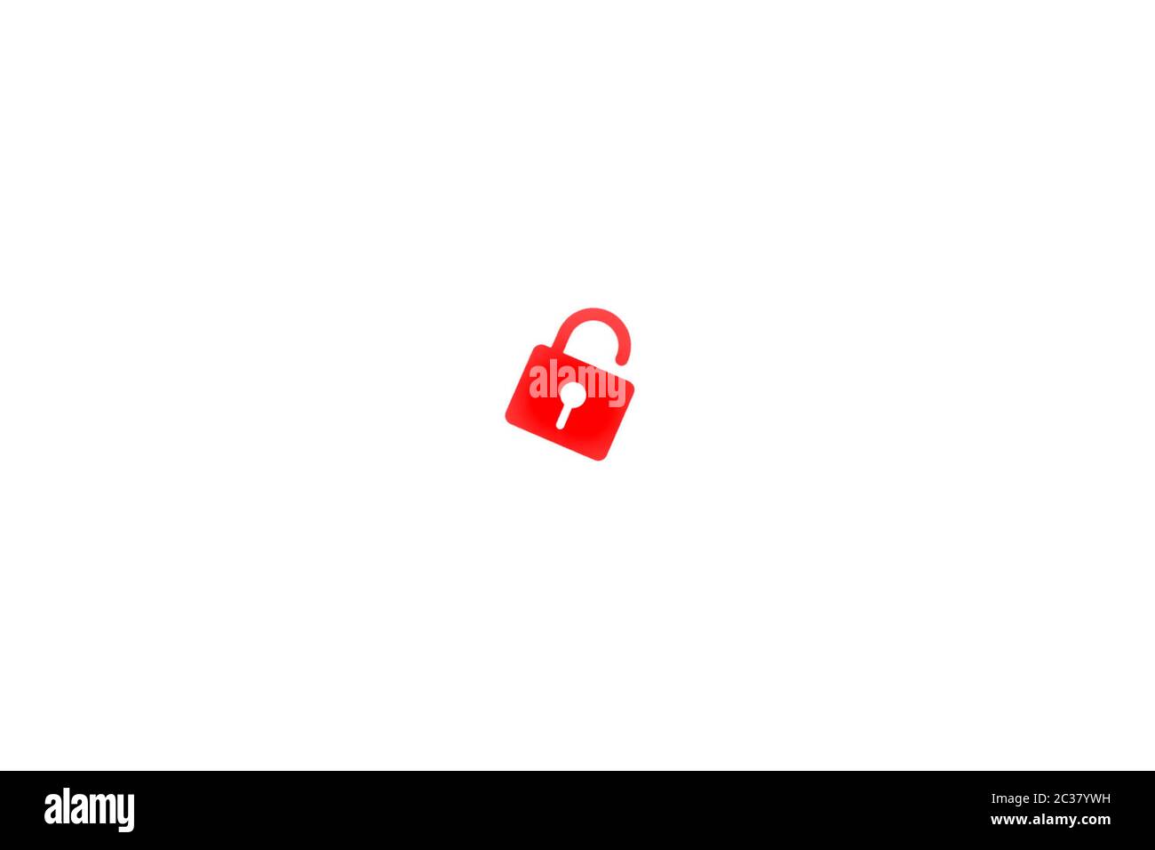 The lock is red on a white background. open lock Stock Photo - Alamy