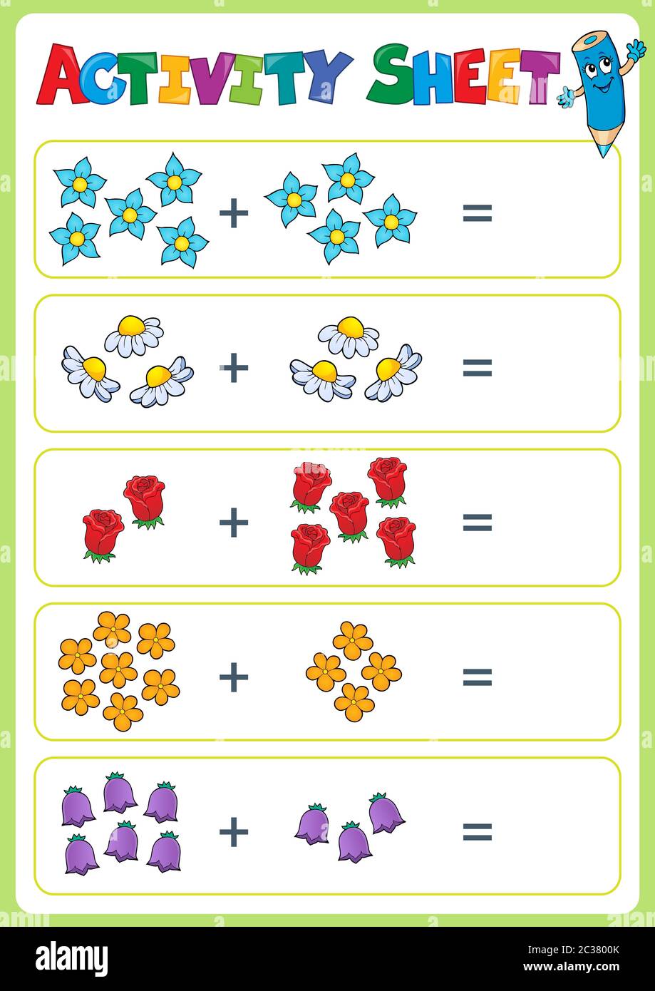 Activity sheet topic image 4 - picture illustration Stock Photo - Alamy