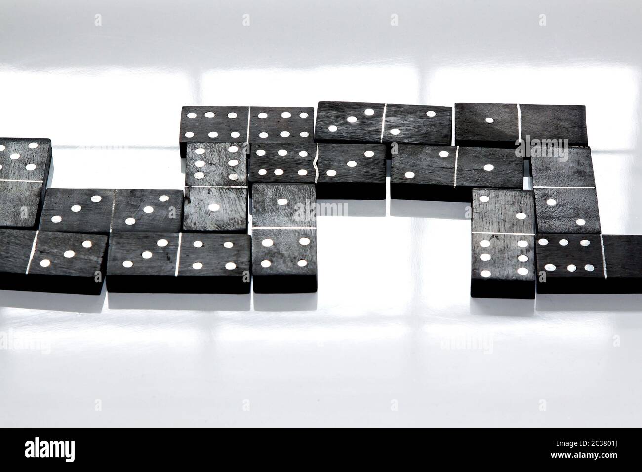 Dominoes traditional table game with rectangular blocks Stock Photo - Alamy