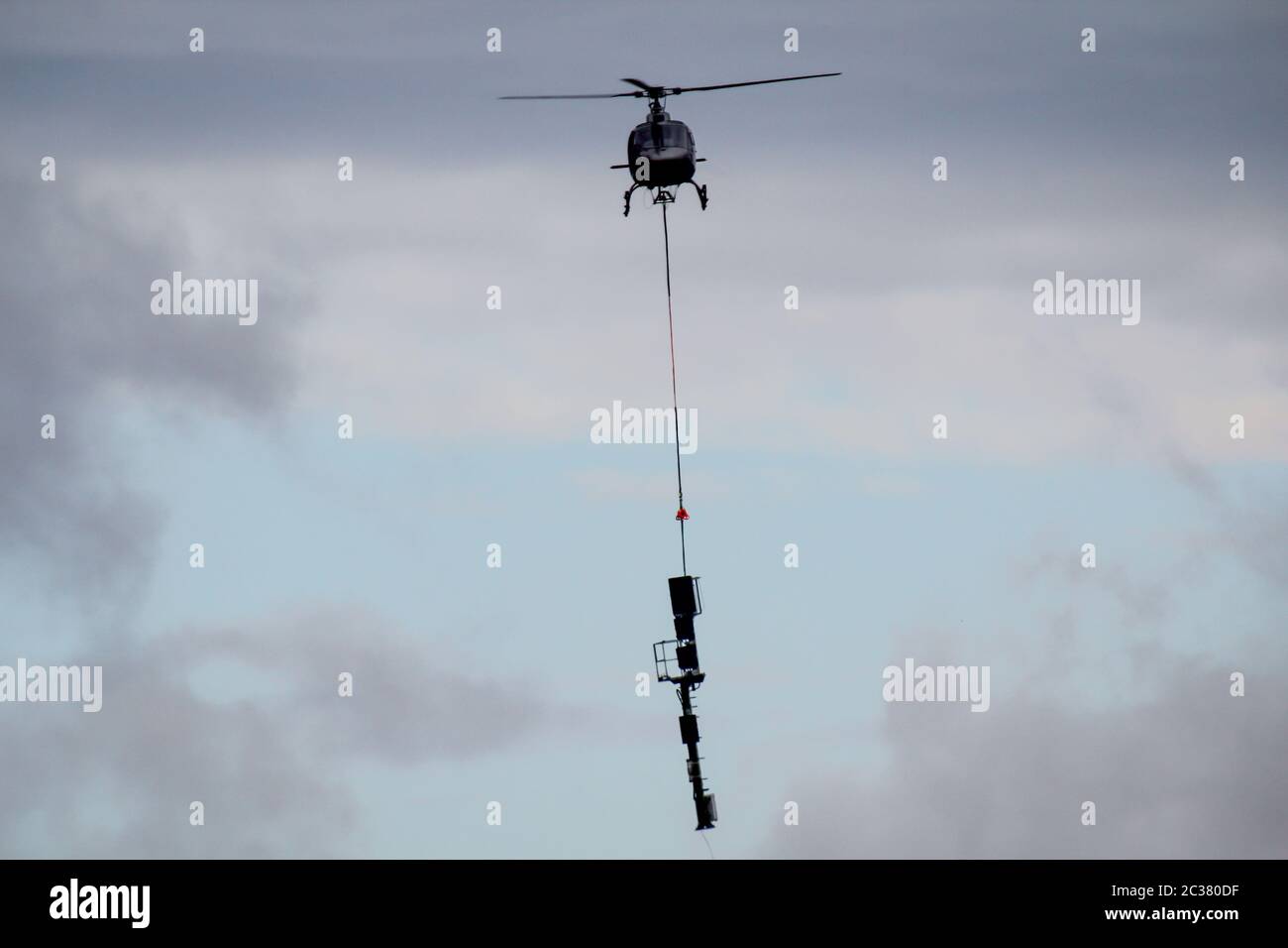 A cargo helicopter on the train at the KÃ¶then construction site ...
