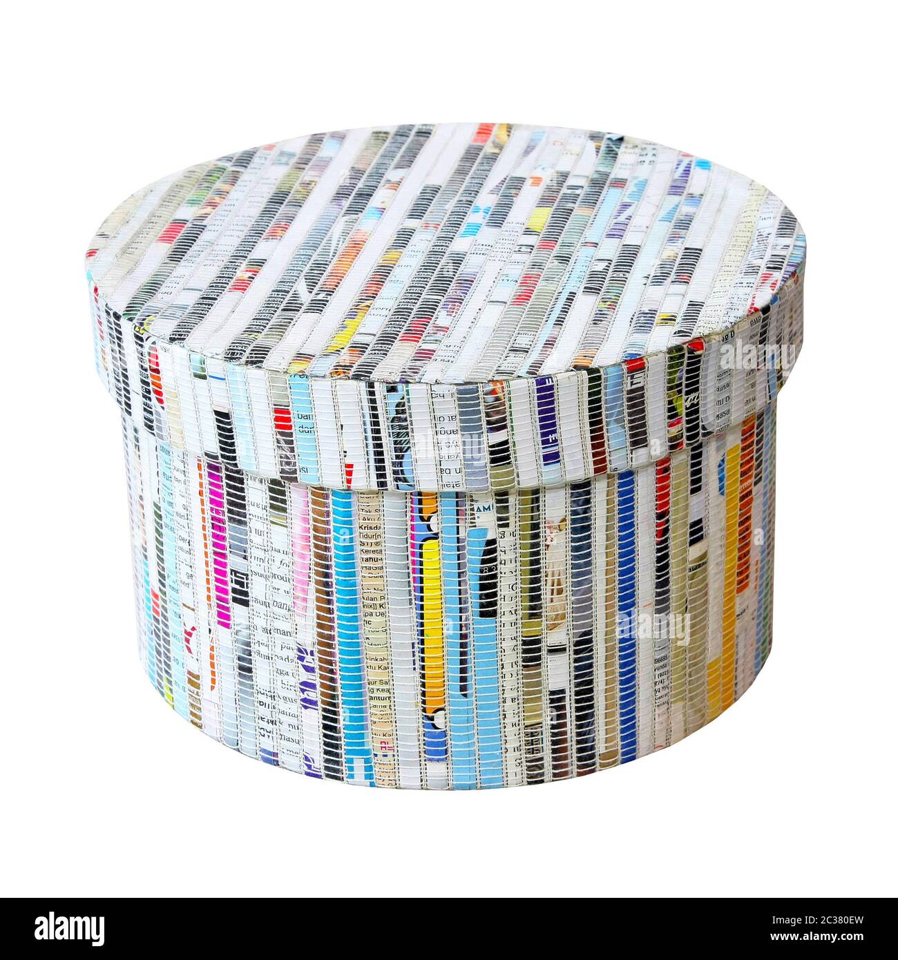 Round recycled box isolated included clipping path Stock Photo - Alamy