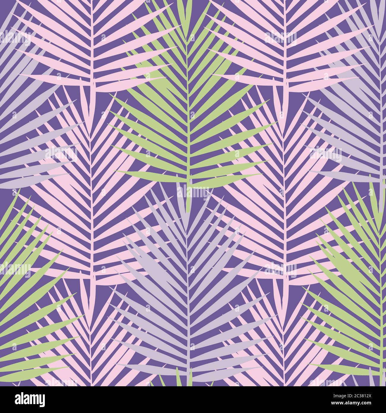 Ultra violet tropical palm leaves seamless pattern. Vector illustration ...