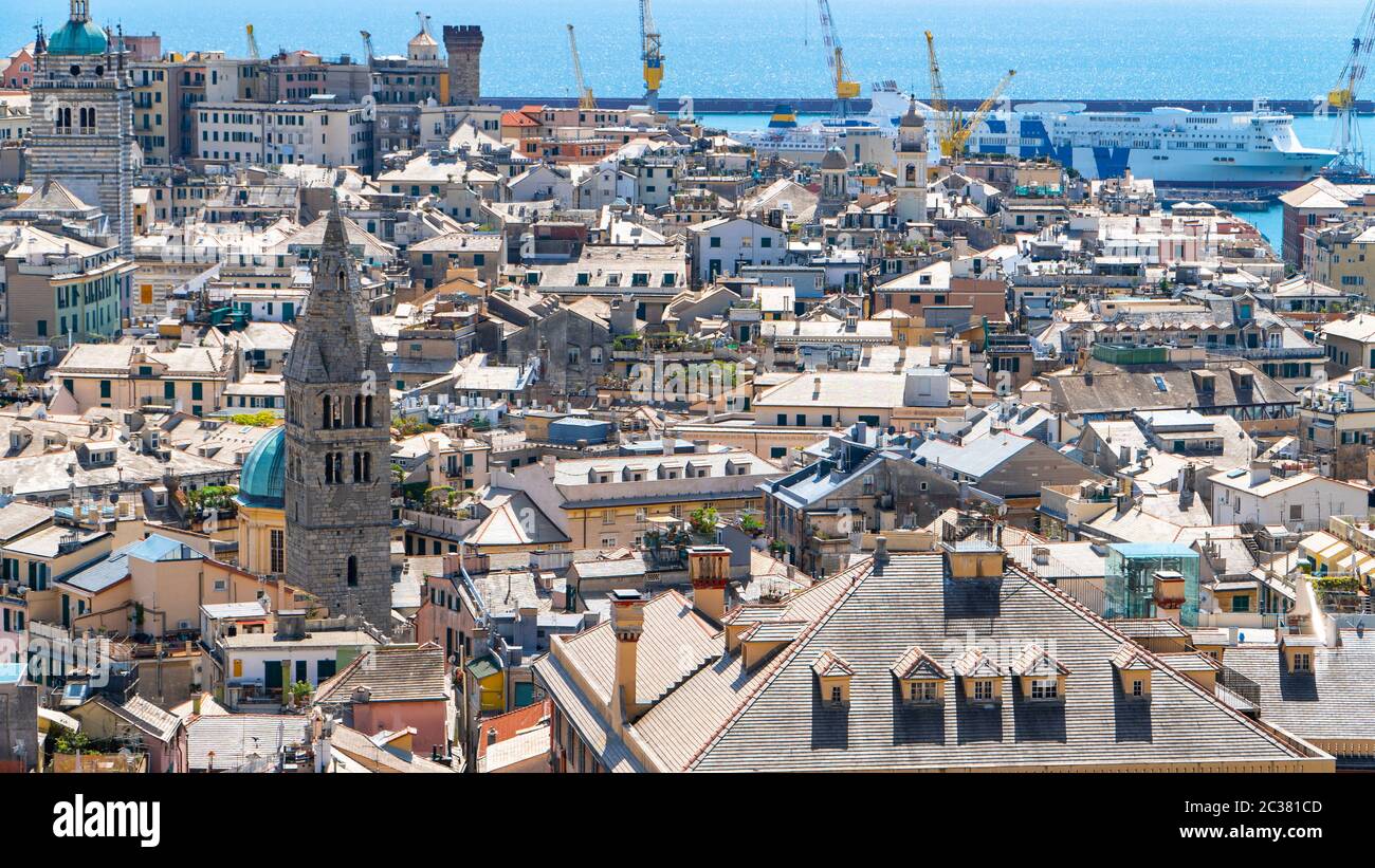 Genoa genova skyline hi-res stock photography and images - Alamy