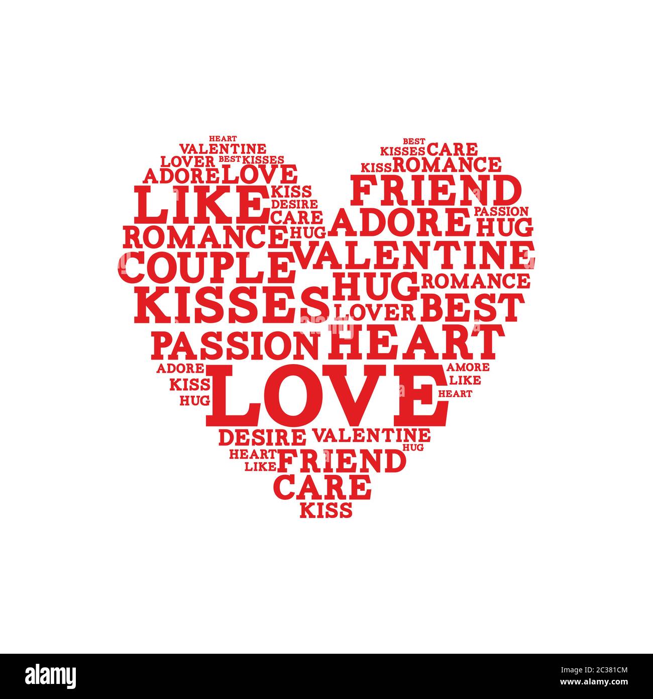 Romantic love heart word cloud for valentines day Stock Vector Image ...