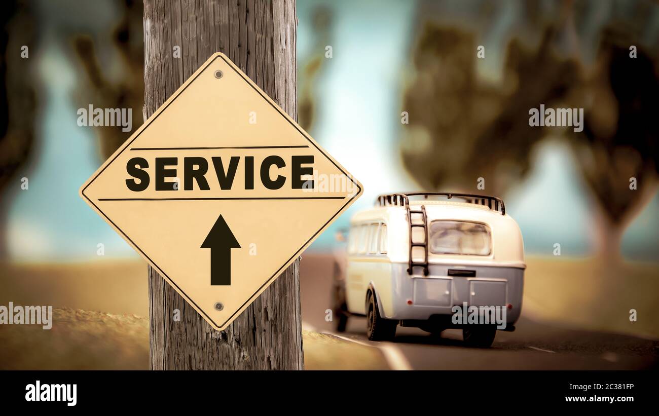 Street Sign to Service Stock Photo - Alamy