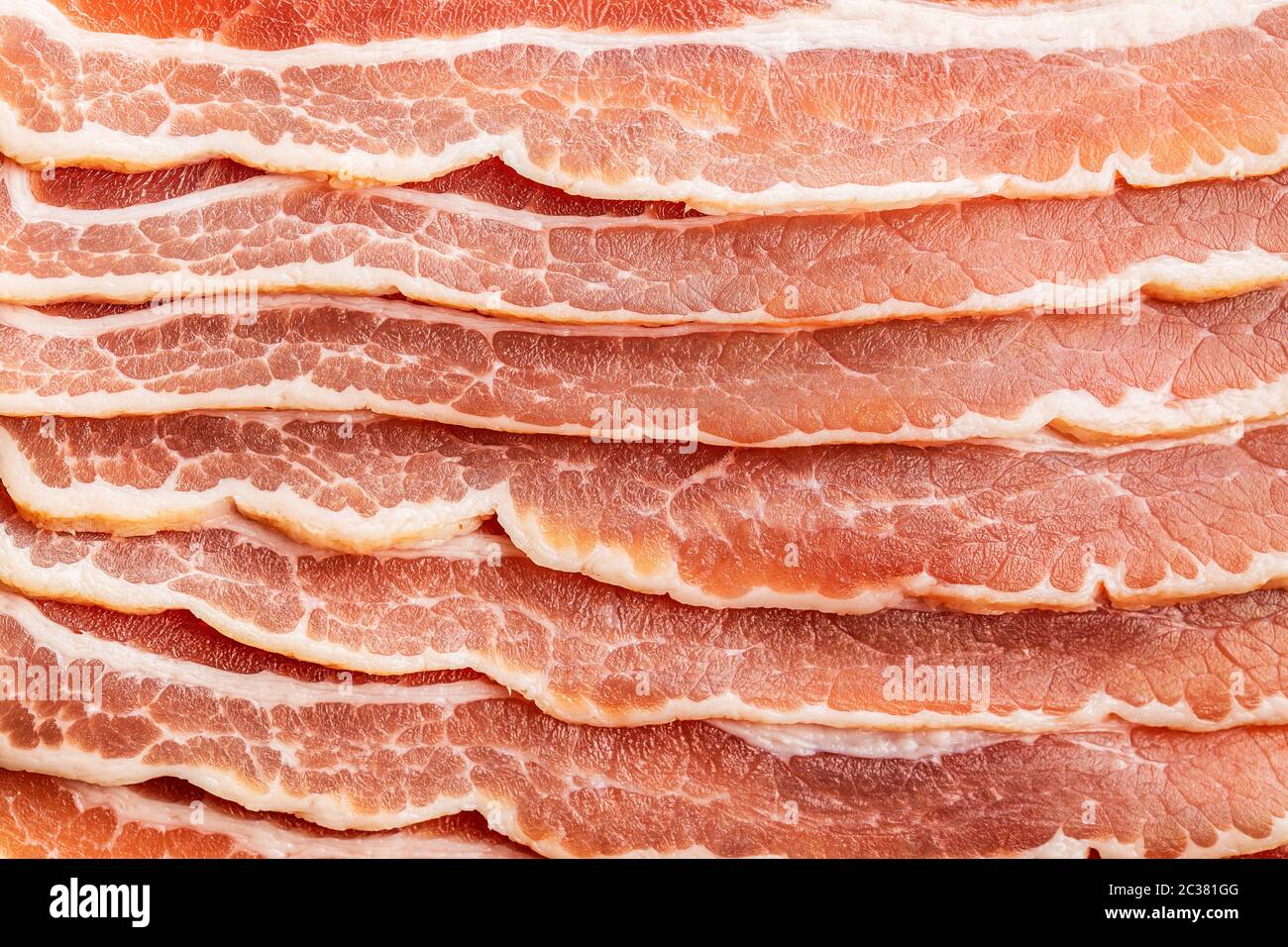 Smoked bacon strips. Pattern of bacon Stock Photo - Alamy