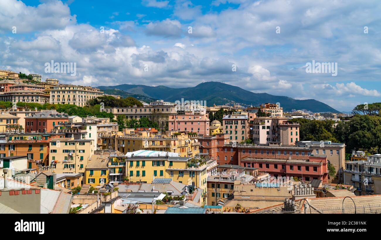 Aerial View of Old Town Genoa. Genova Skyline, Italy Stock Photo - Alamy