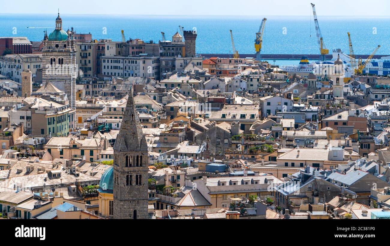 Aerial View of Old Town Genoa. Genova Skyline, Italy Stock Photo - Alamy