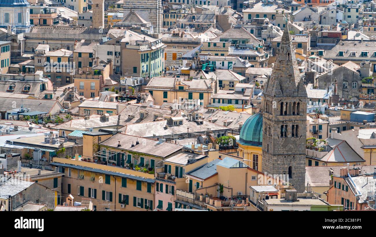 Aerial View of Old Town Genoa. Genova Skyline, Italy Stock Photo - Alamy