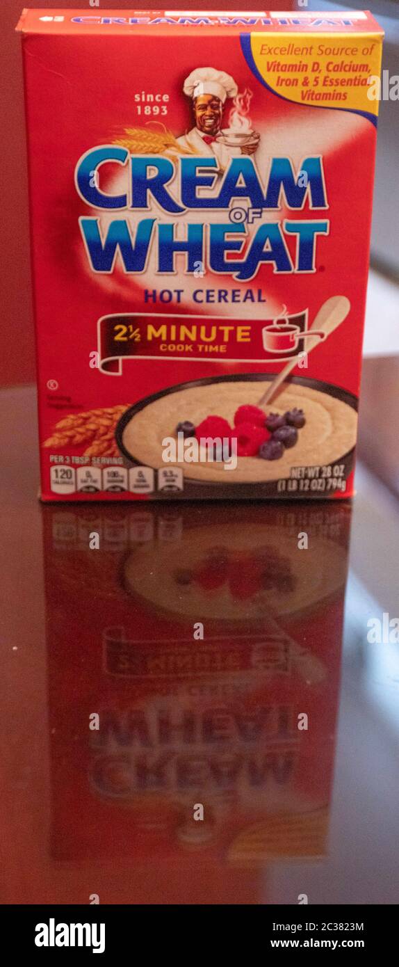June 18, 2020: A Cream of Wheat box, featuring an African American ...