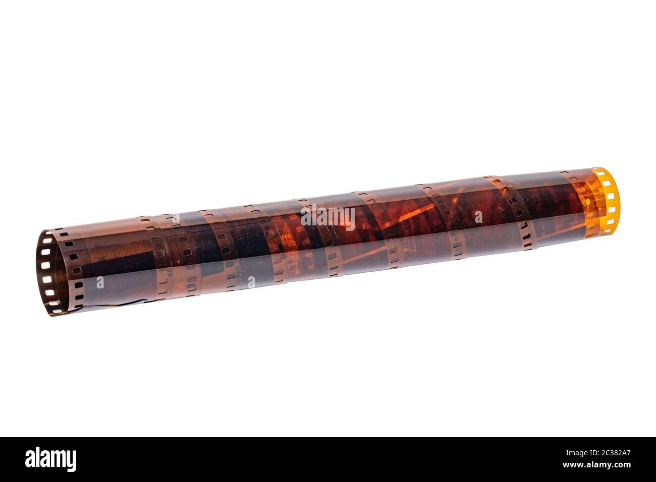 Vintage film strips. Close-up of a role of an old developed color 35mm ...