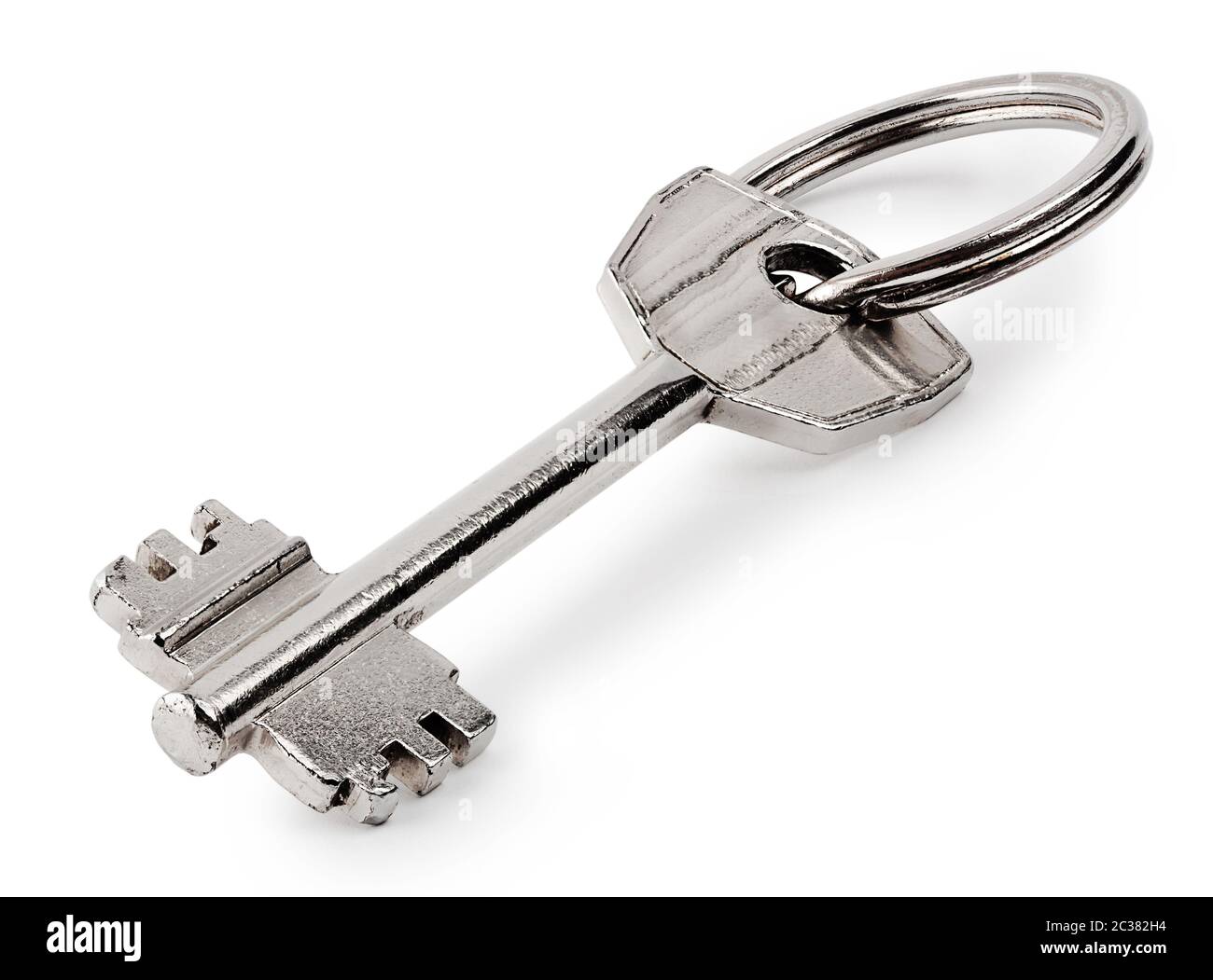 Metal key ring isolated on a white background Stock Photo - Alamy