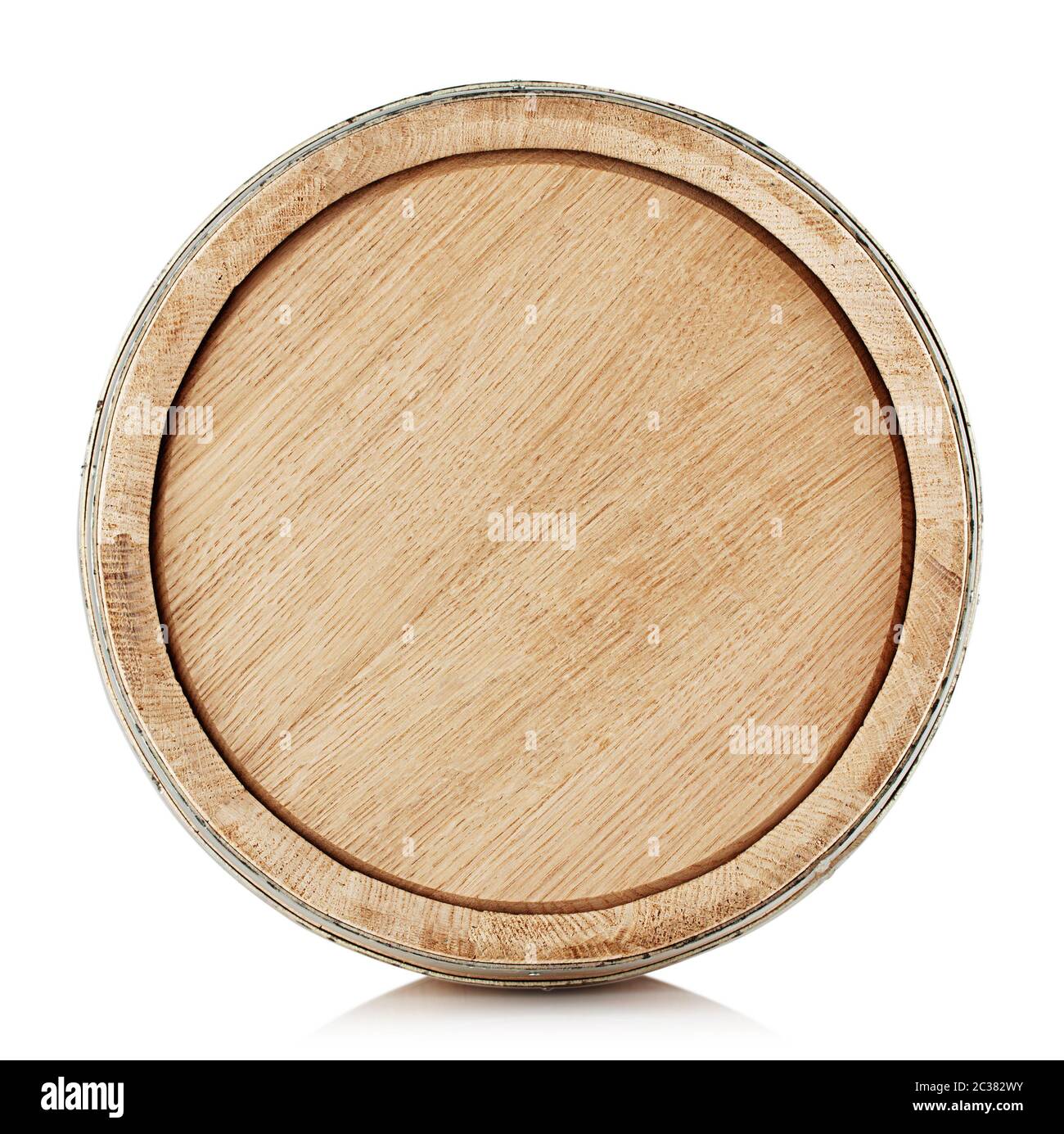 The top of a wooden barrel isolated on white background Stock Photo - Alamy