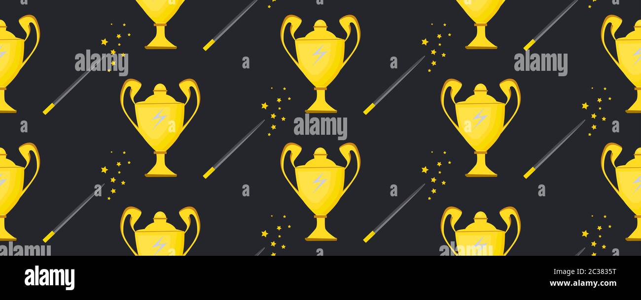 Winner cup. Seamless pattern. Background with a golden vase. Sports ...