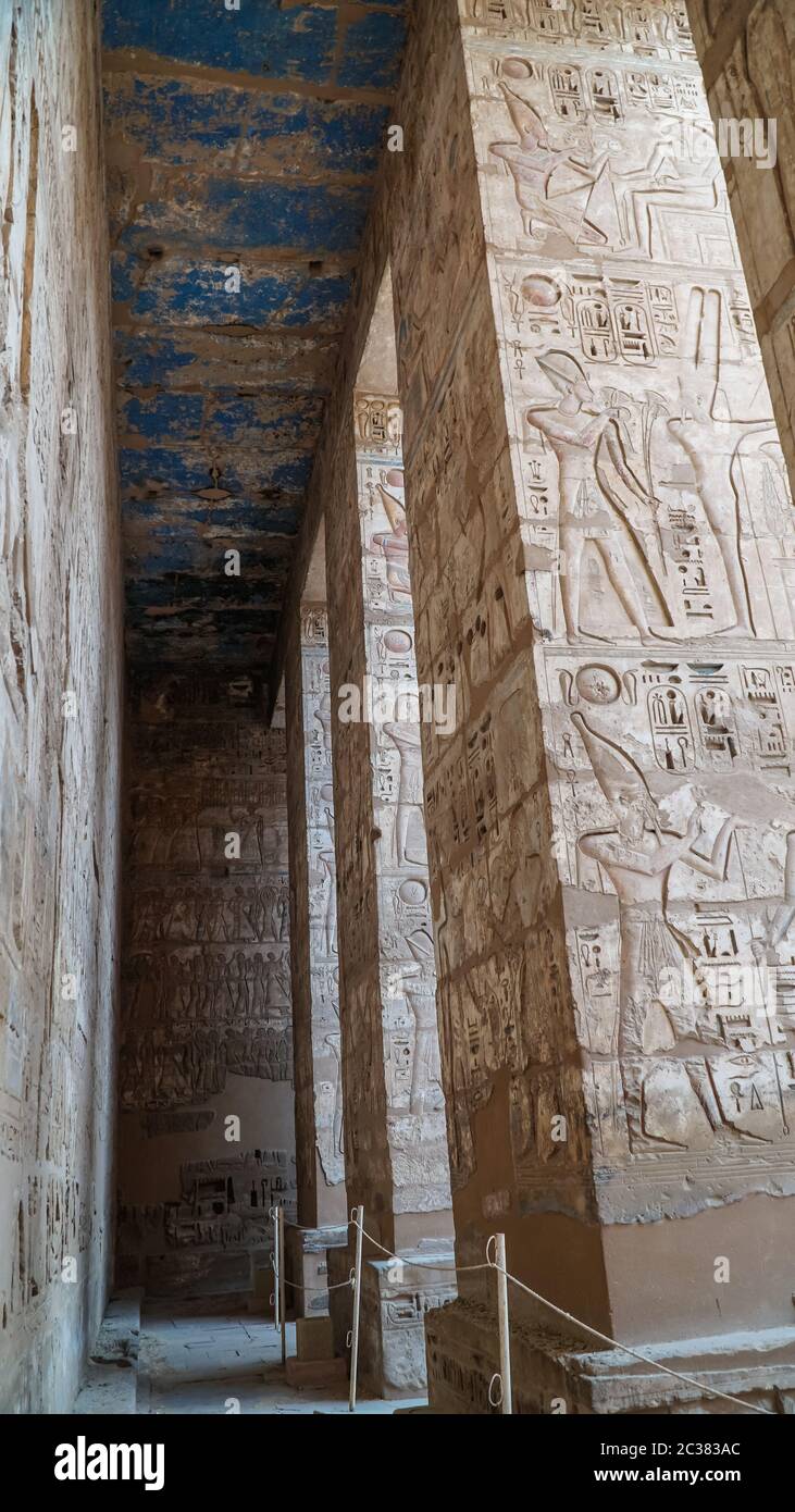 Temple of Medinet Habu. Egypt, Luxor. The Mortuary Temple of Ramesses ...