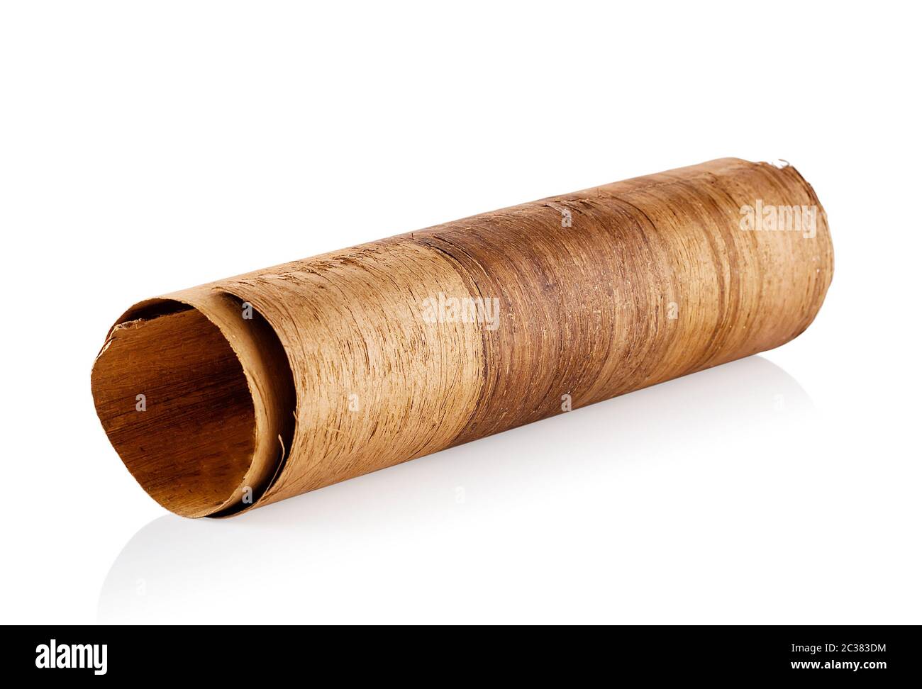 Ancient papyrus rolled isolated on white background Stock Photo - Alamy