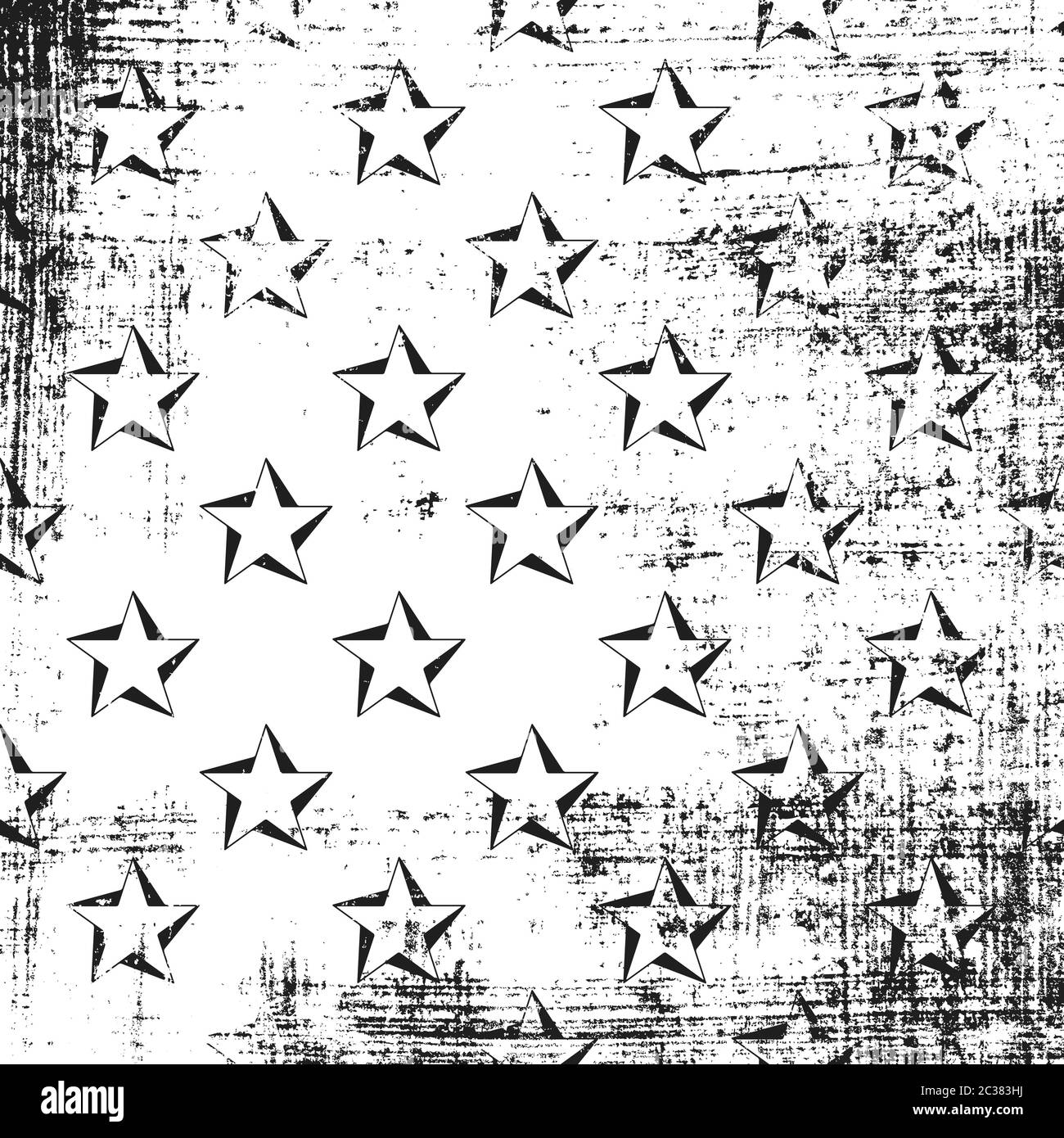 Grunge pattern with spinning stars. Square black and white backdrop ...
