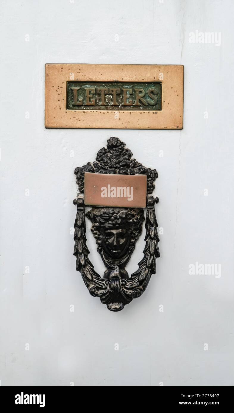 Famous door handles in the ancient city of Valletta, Malta Stock Photo ...