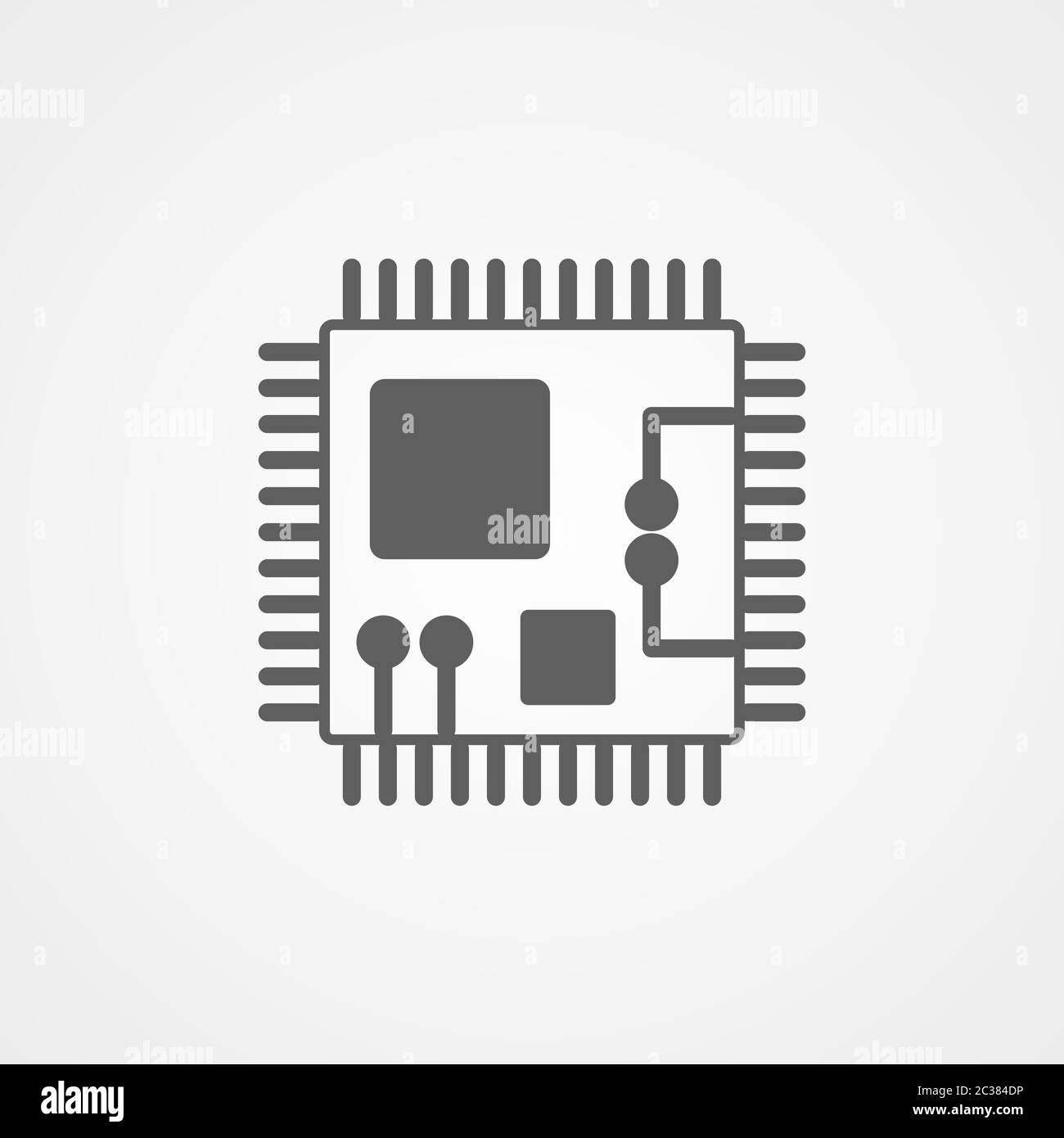 Circuit board, technology icon processor, vector illustration. Flat ...