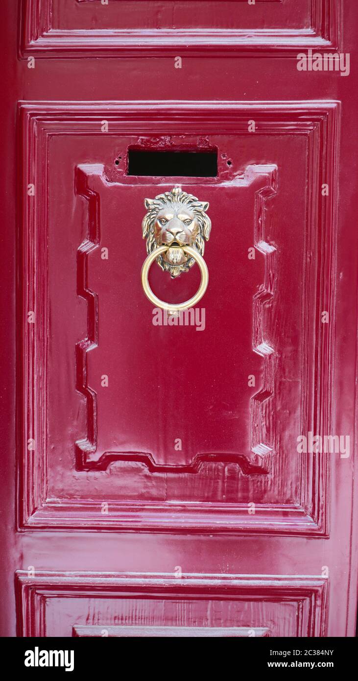 Famous door handles in the ancient city of Valletta, Malta Stock Photo ...