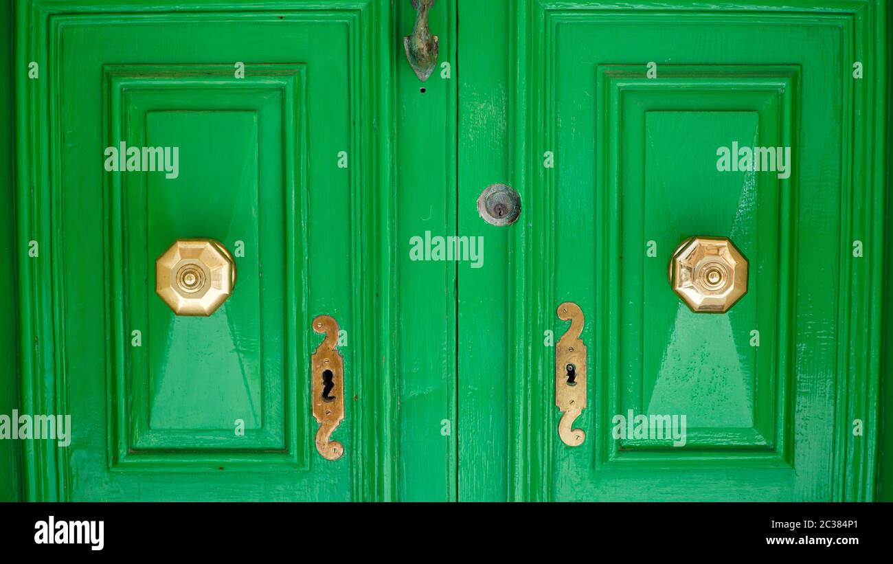 Famous door handles in the ancient city of Valletta, Malta Stock Photo ...