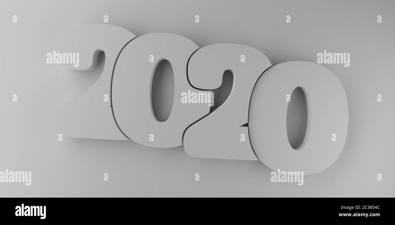 Flat style number 2020 using as background, 3d rendering Stock Photo ...