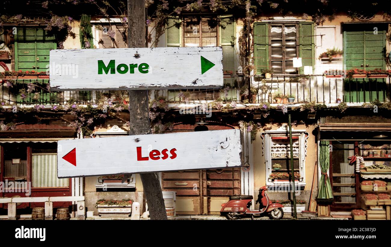 More or less road sign hi-res stock photography and images - Alamy