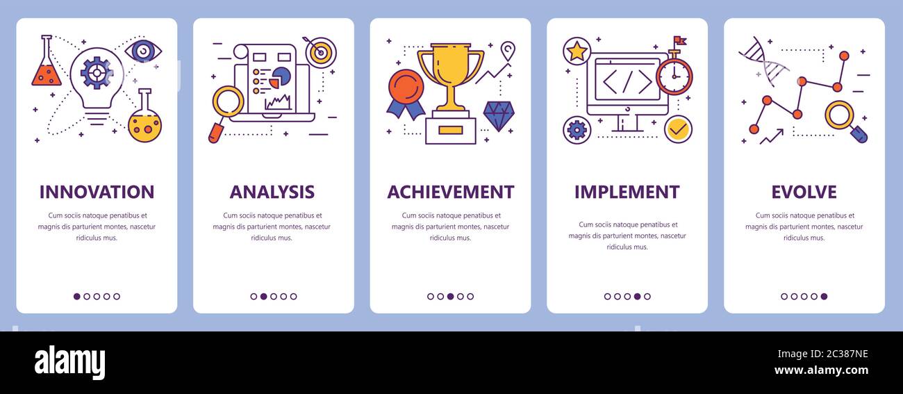 Vector set of thin line flat design improve concept banners Stock ...