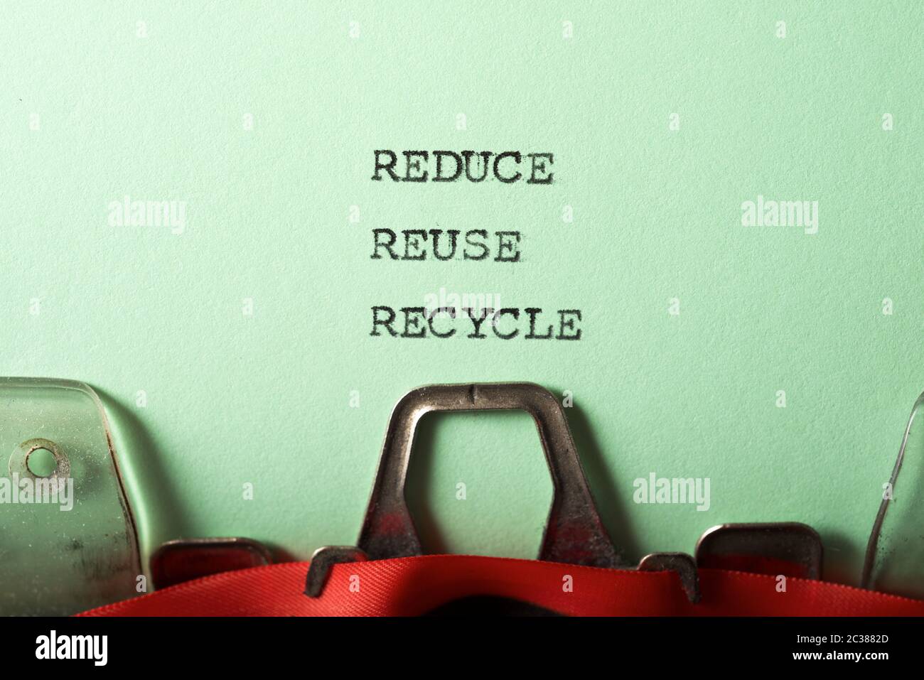 Reduce, reuse and recycle words written with a typewriter Stock Photo ...