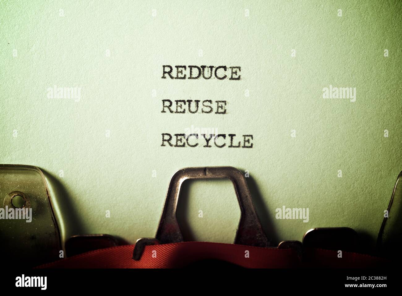Reduce, reuse and recycle words written with a typewriter Stock Photo ...