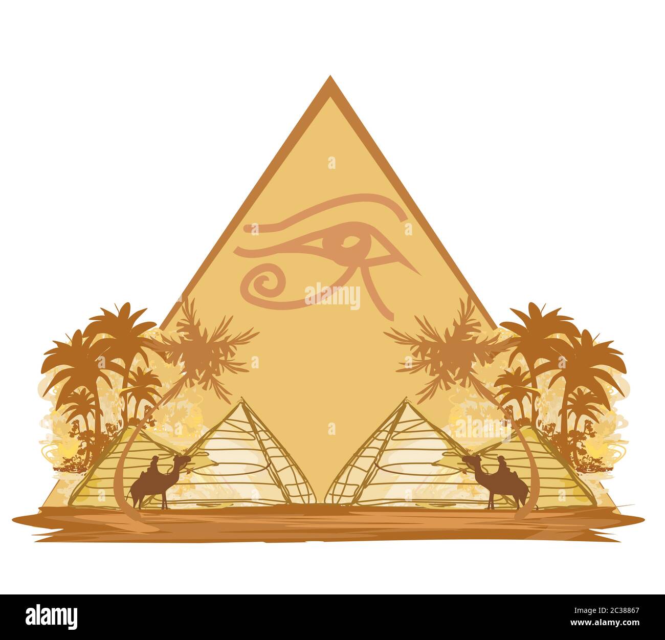 Egypt symbols and Pyramids Stock Photo - Alamy