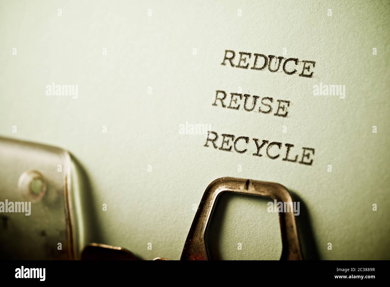 Reduce, reuse and recycle words written with a typewriter Stock Photo ...