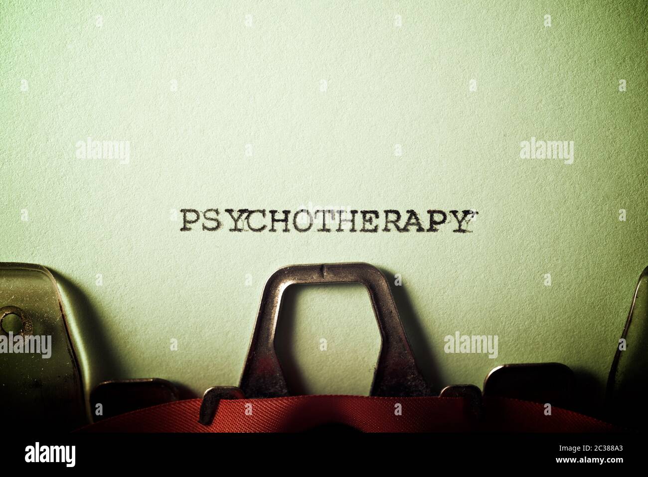 Psychotherapy word written with a typewriter Stock Photo - Alamy