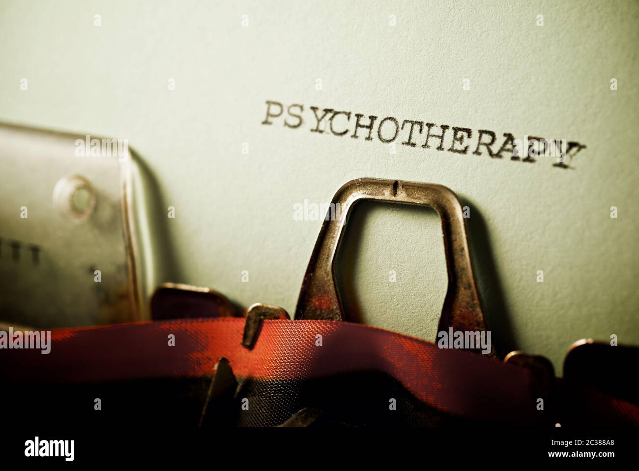 Psychotherapy word written with a typewriter Stock Photo - Alamy
