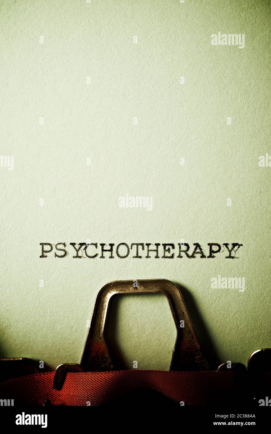 Psychotherapy word written with a typewriter Stock Photo - Alamy