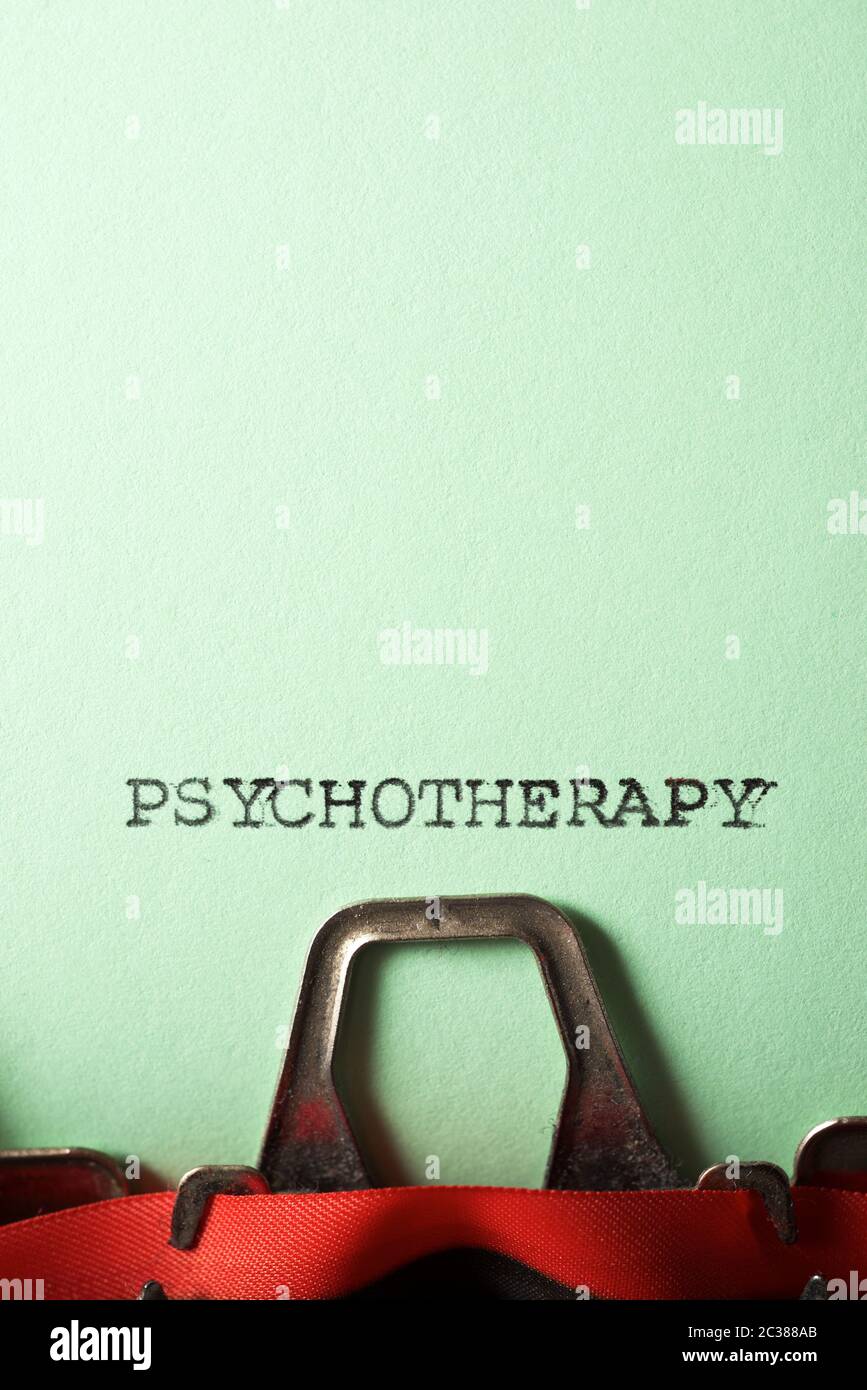Psychotherapy word written with a typewriter Stock Photo - Alamy