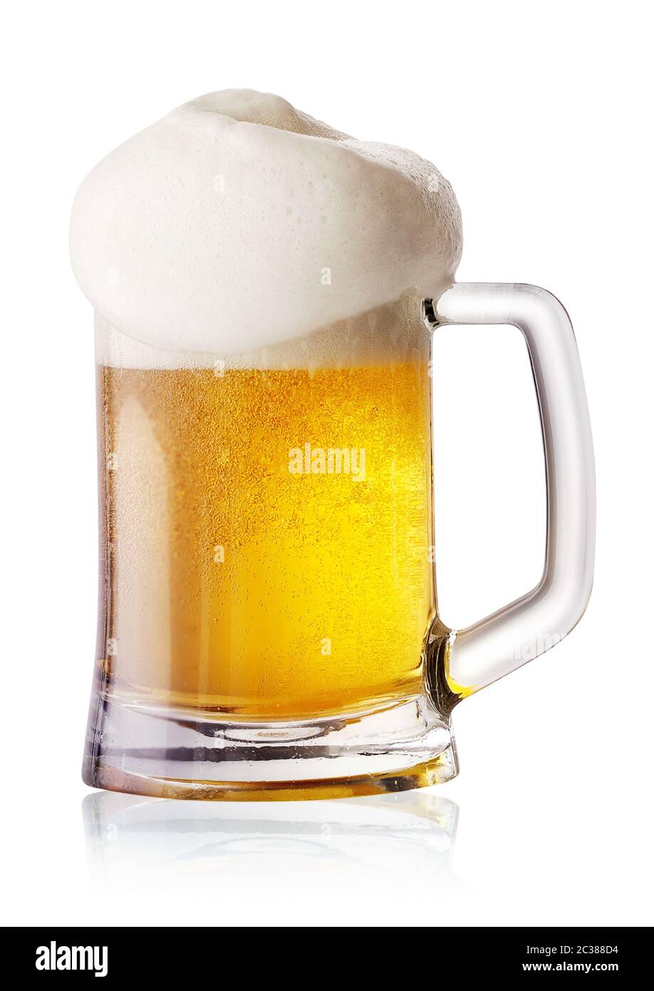 Round light beer mug isolated on white background Stock Photo - Alamy