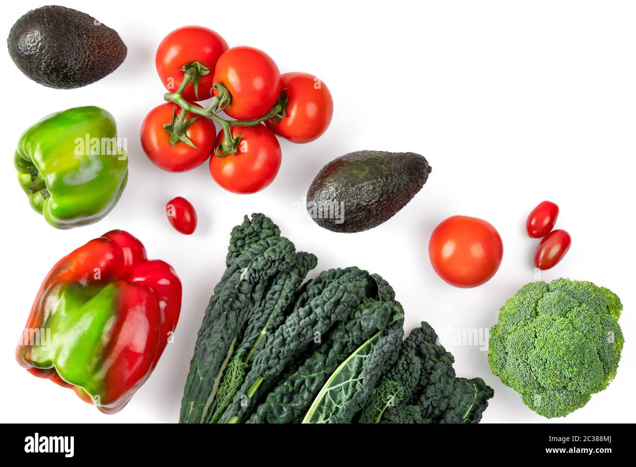 Vegetable composition on white background Stock Photo - Alamy