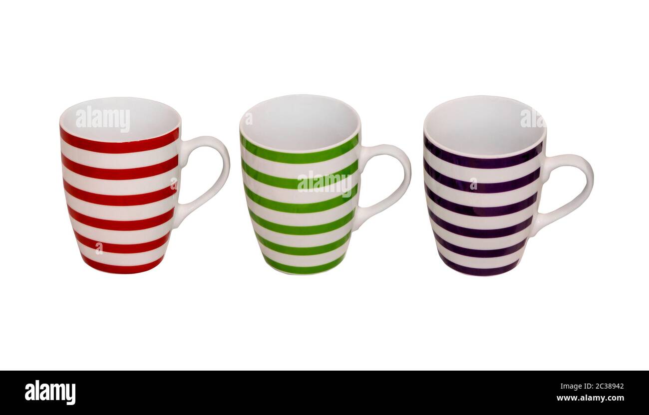 Ceramic cups isolated with clipping path included Stock Photo - Alamy