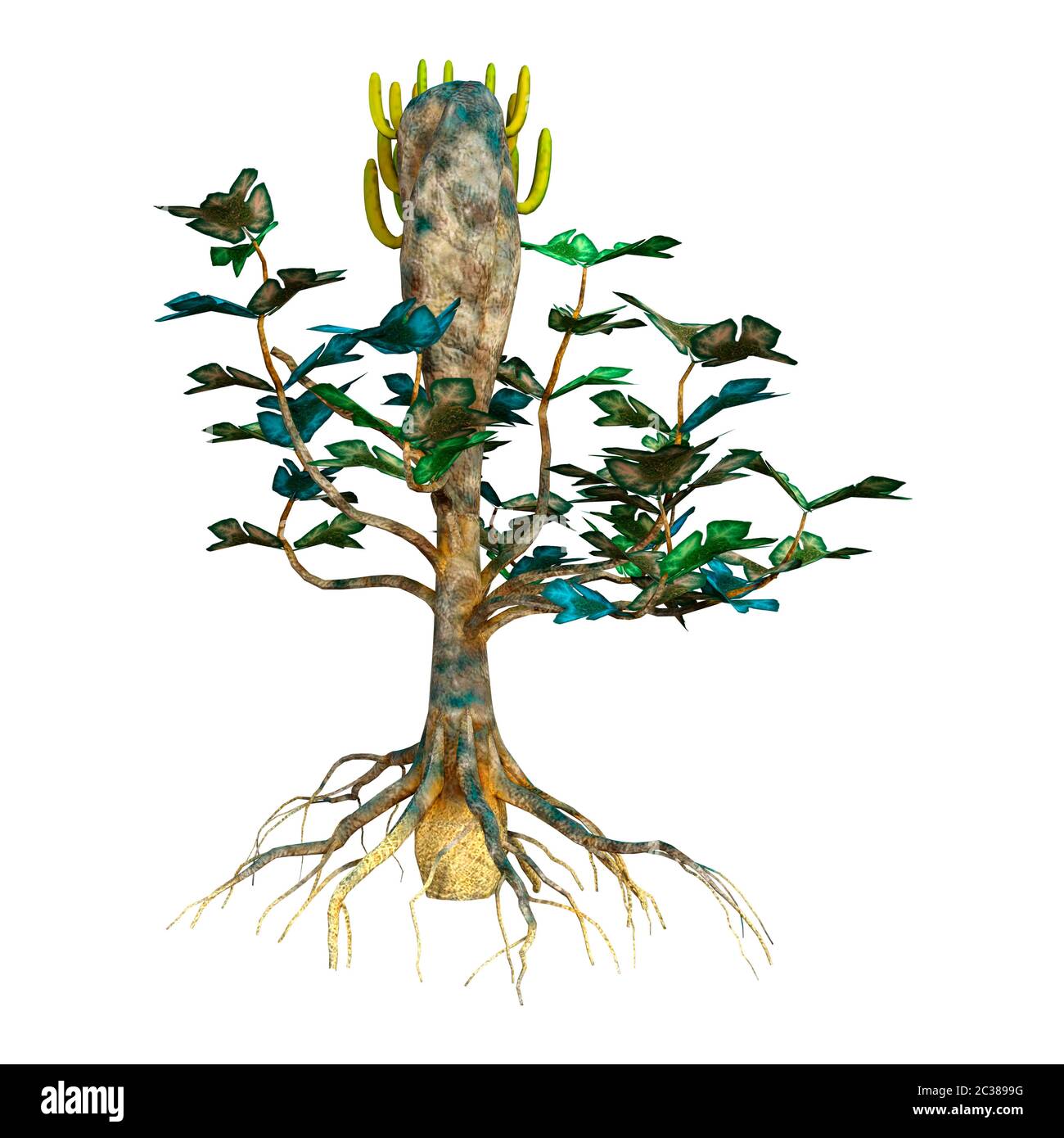 3D rendering of a fantasy alien plant isolated on white background ...