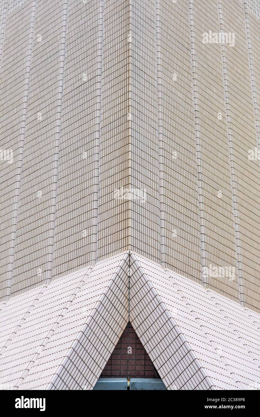 Modern Architecture Building Corner With Yellow Tiles Stock Photo - Alamy